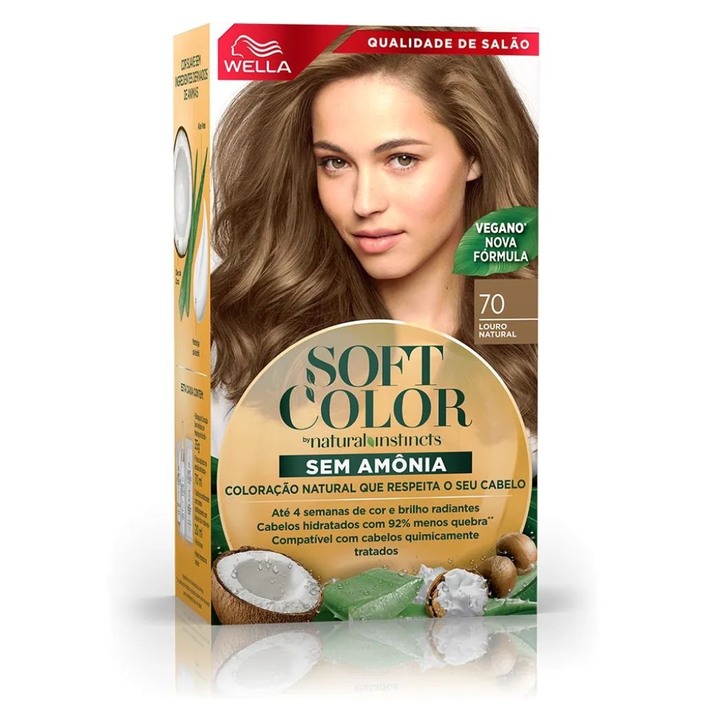 Kit Coloração Soft Color Wella 70 Louro Natural